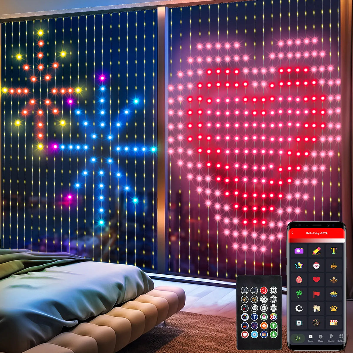 echosari Smart Curtain Lights 800 RGBIC LED