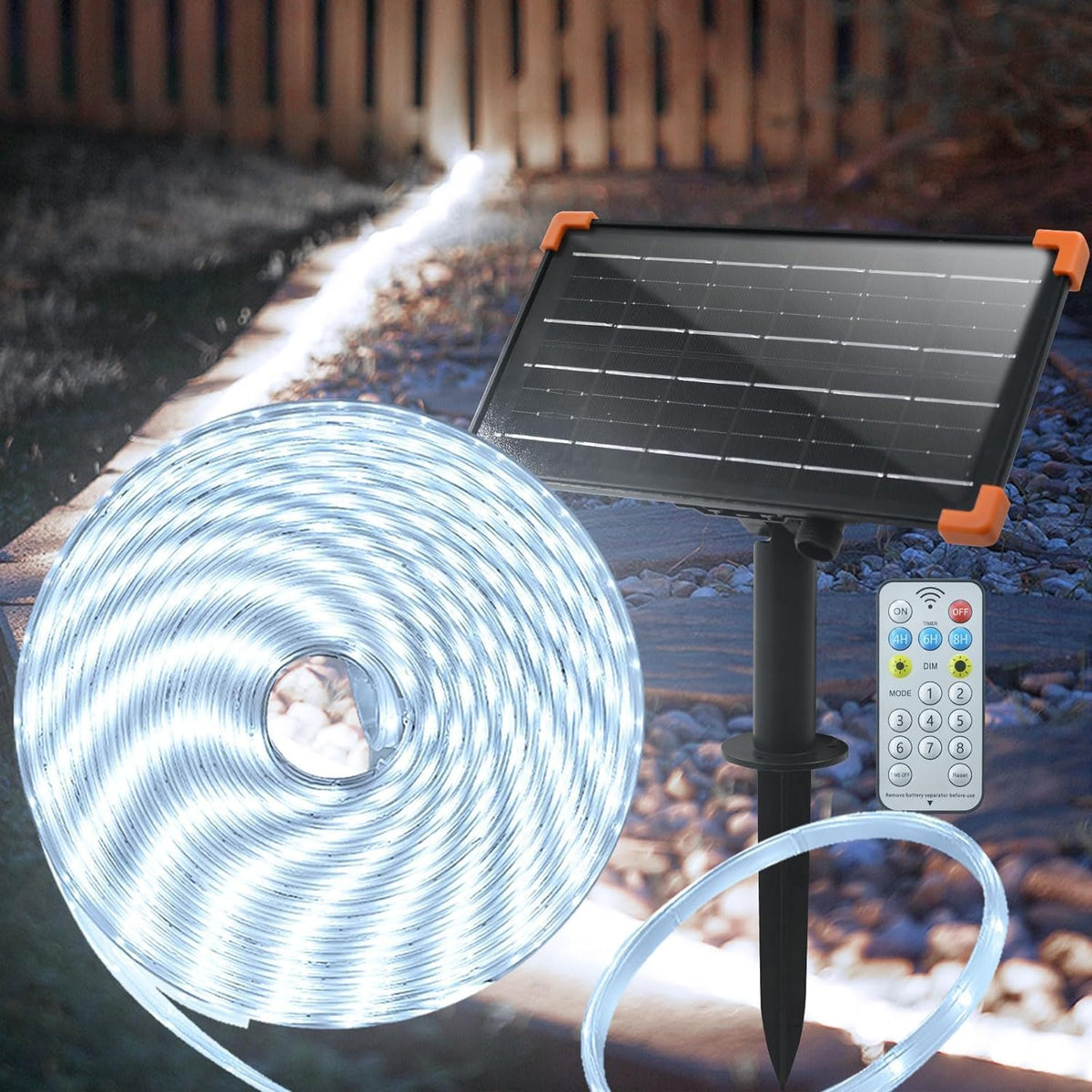 echosari 50ft Solar Strip Lights(Cool White)